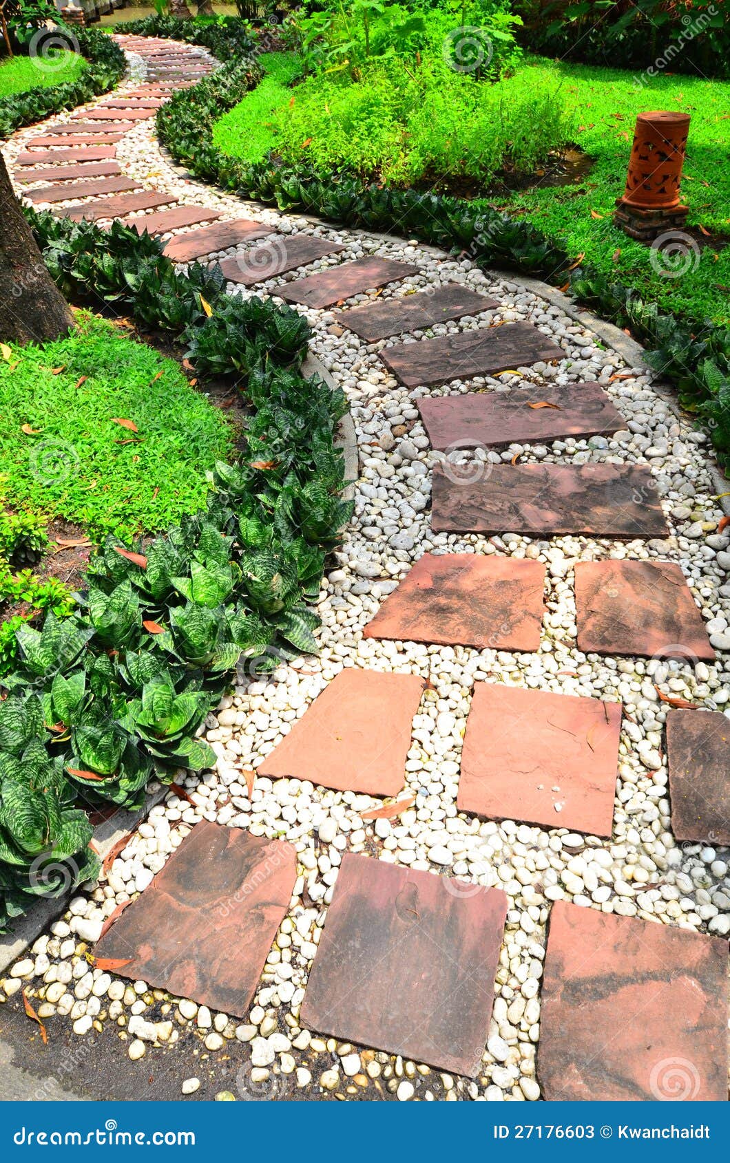 Stone Pathway in a garden stock image. Image of path - 27176603