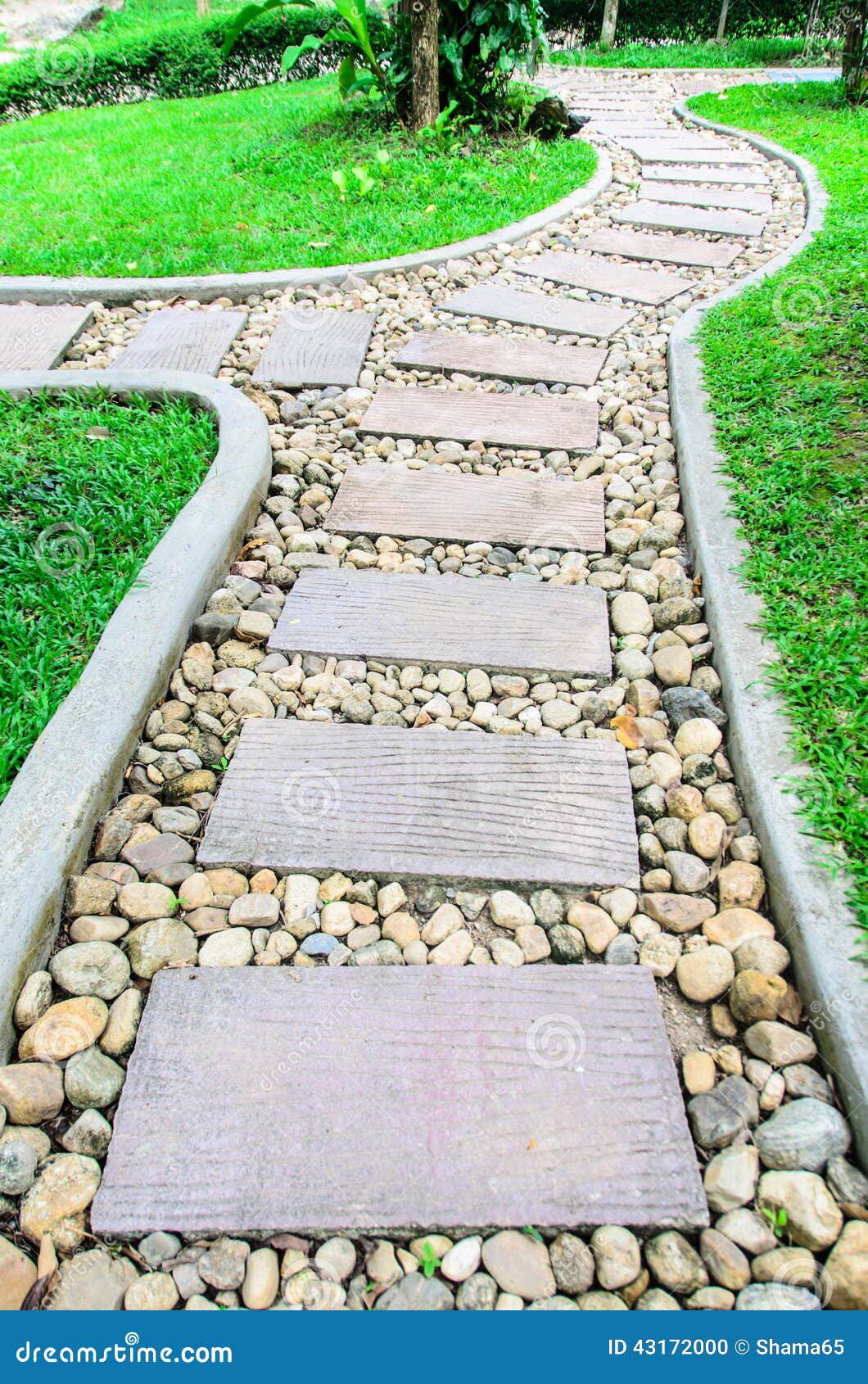 Stone pathway stock photo. Image of lush, peaceful, garden - 43172000