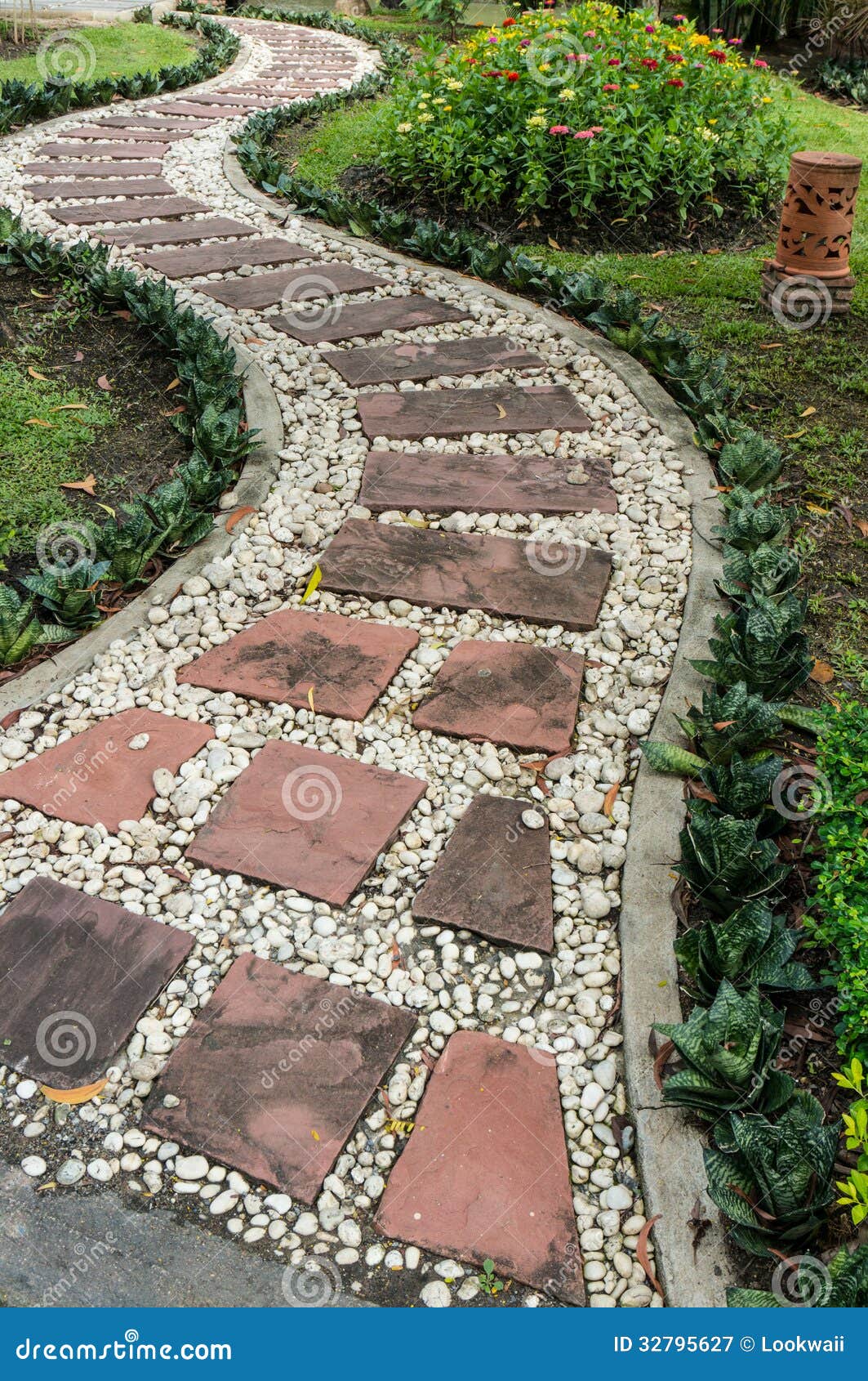 Stone Pathway in the Garden Stock Image - Image of footpath, formal ...