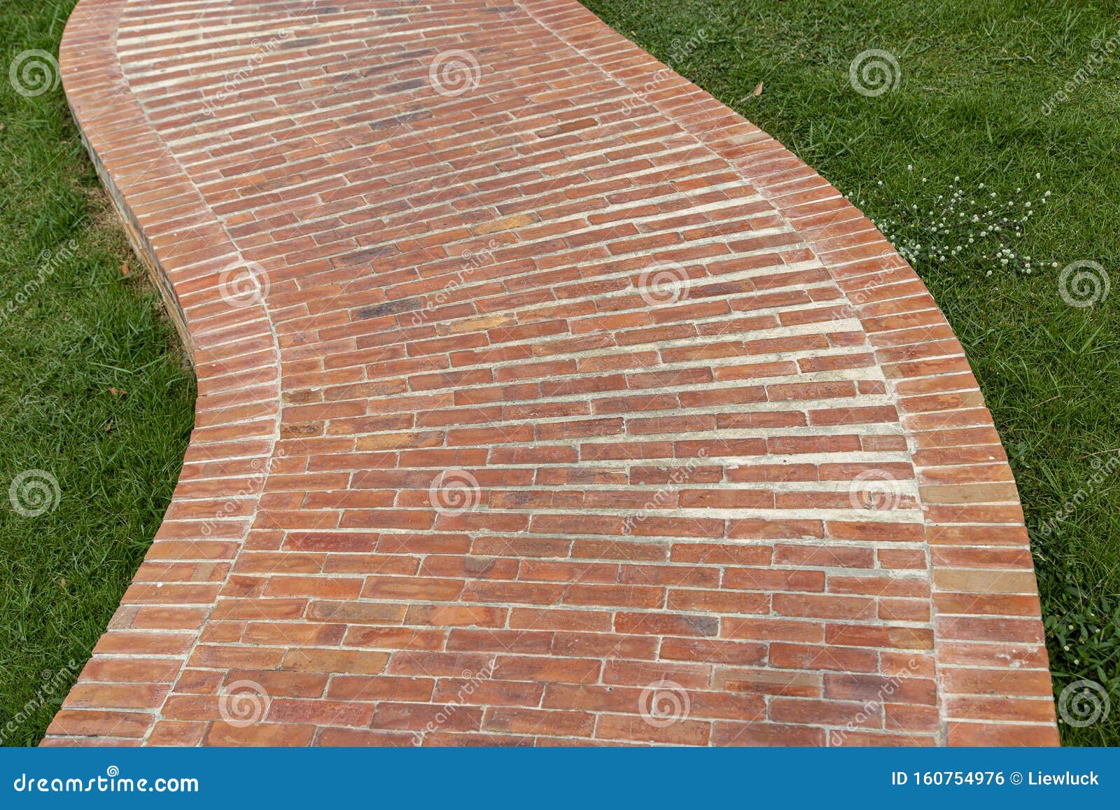Stone pathway with grass stock photo. Image of lawn - 160754976