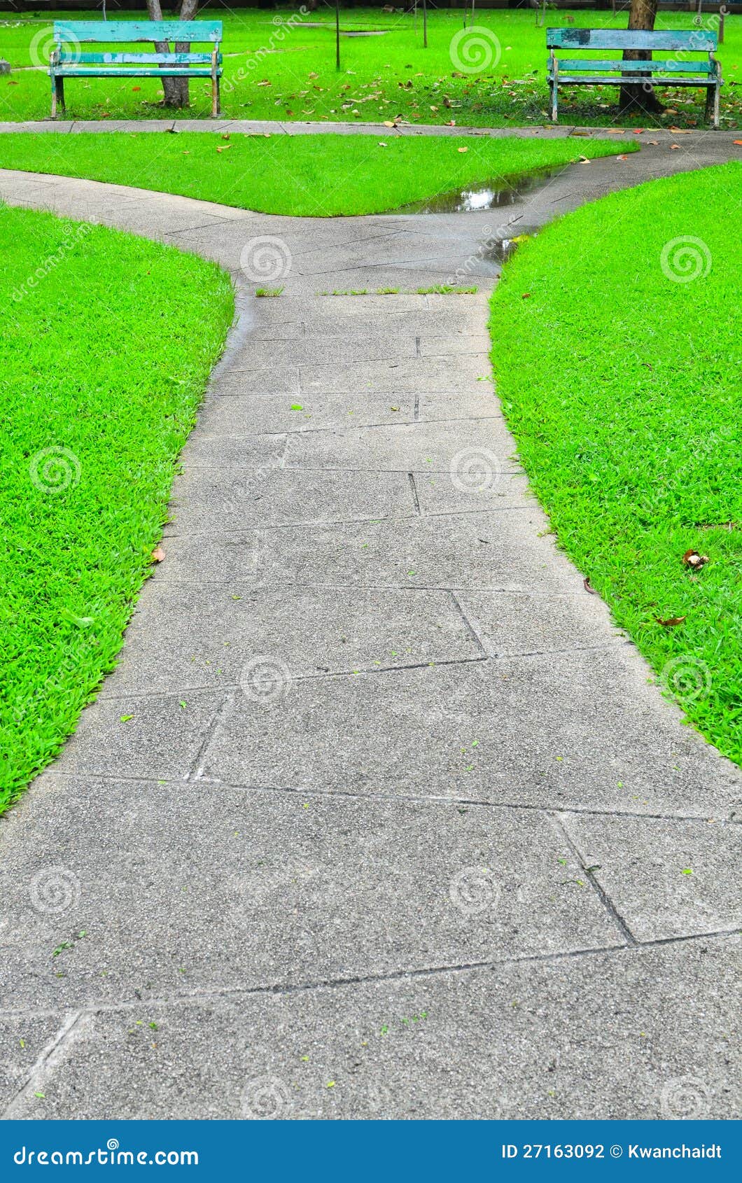 Stone Pathway in Green Park Stock Photo - Image of landscape, land ...