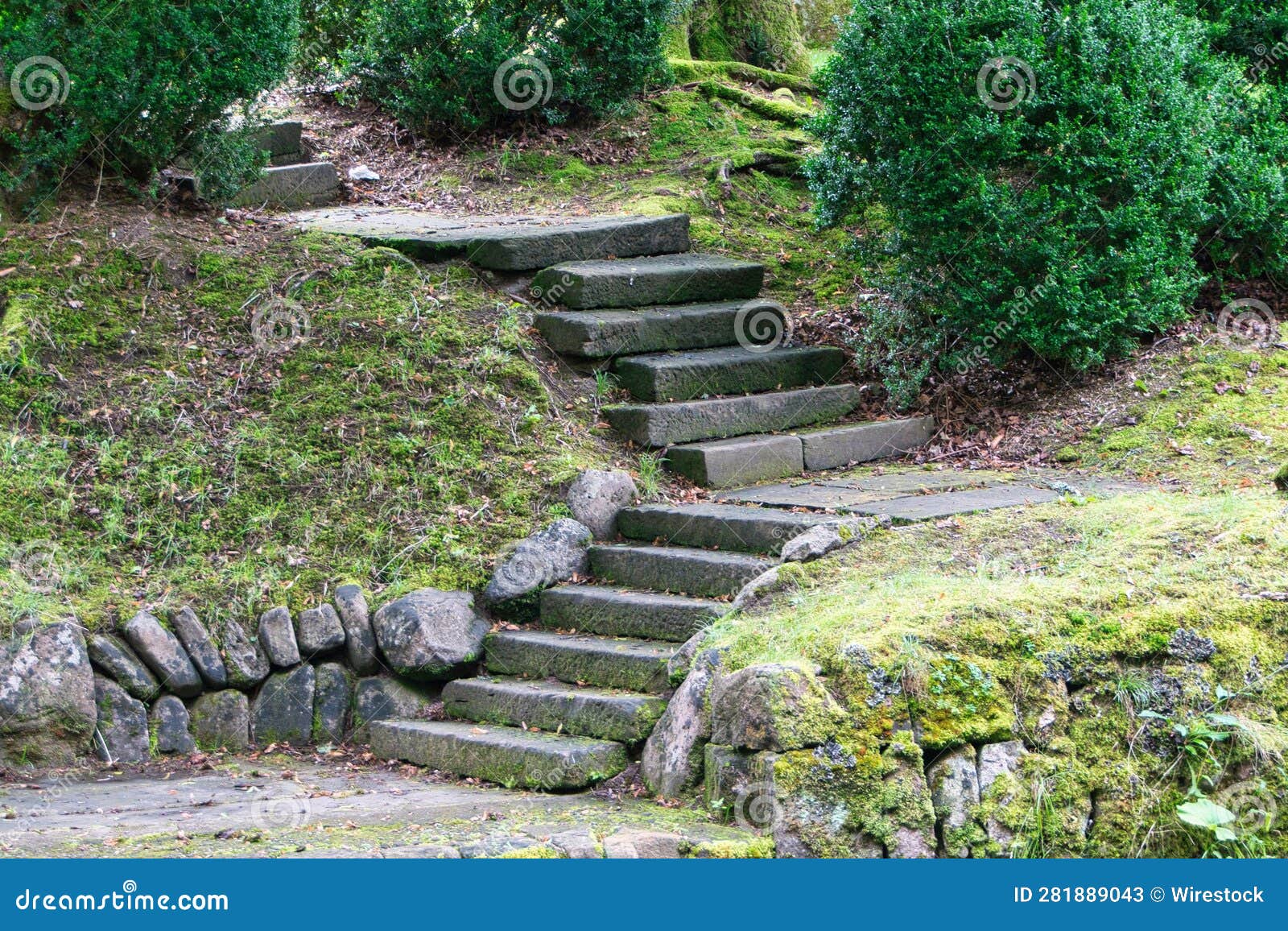 A Stone Walkway Made into an Obstacle at the Top of a Hill Stock Image ...