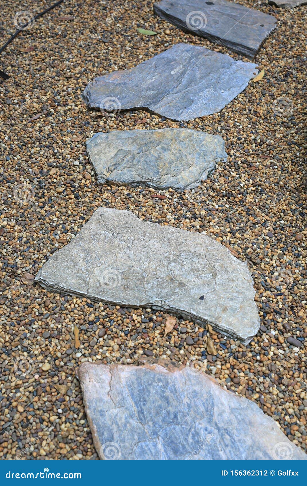 Stone Pathway in the Park with Pebble Background Stock Photo - Image of ...