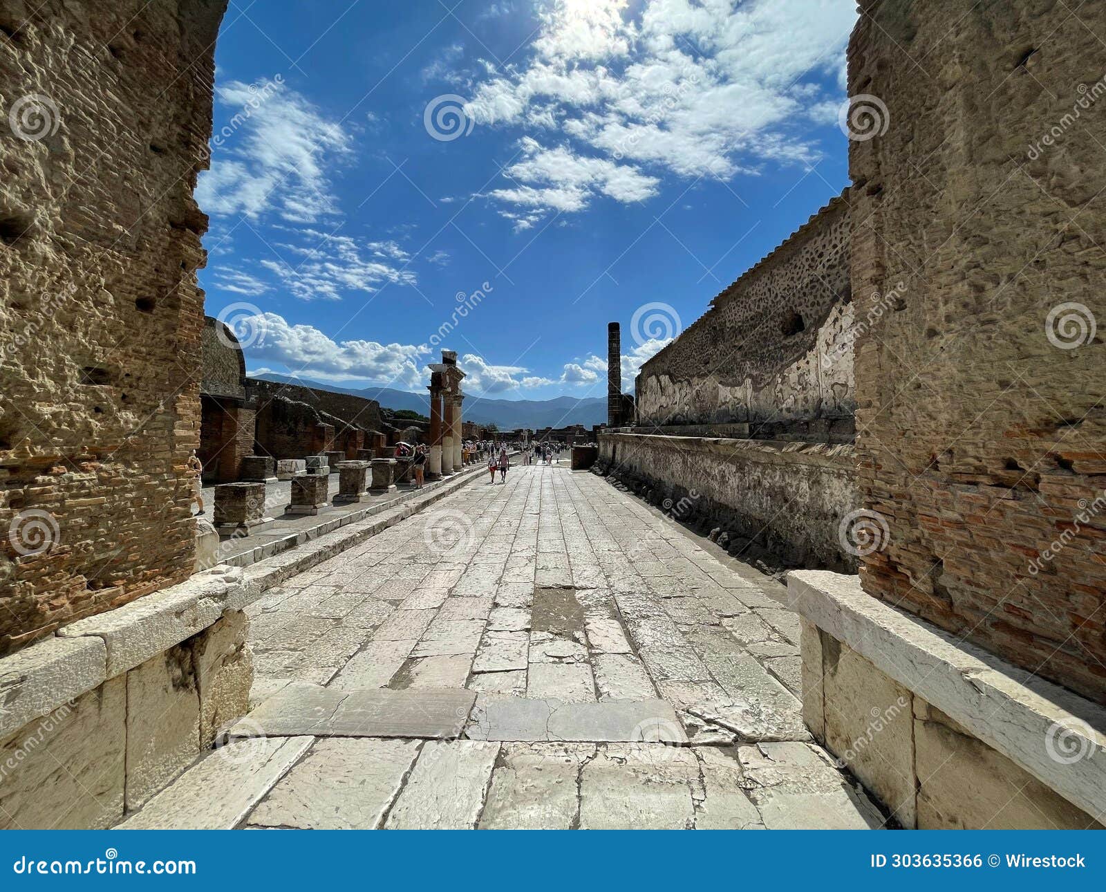 Stone Pathway through the Ruins of an Ancient City, with Crumbling ...