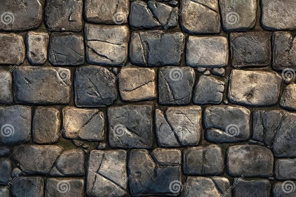 Stone Pathway Texture Shows Cobblestone Ground with Rough Surface and ...