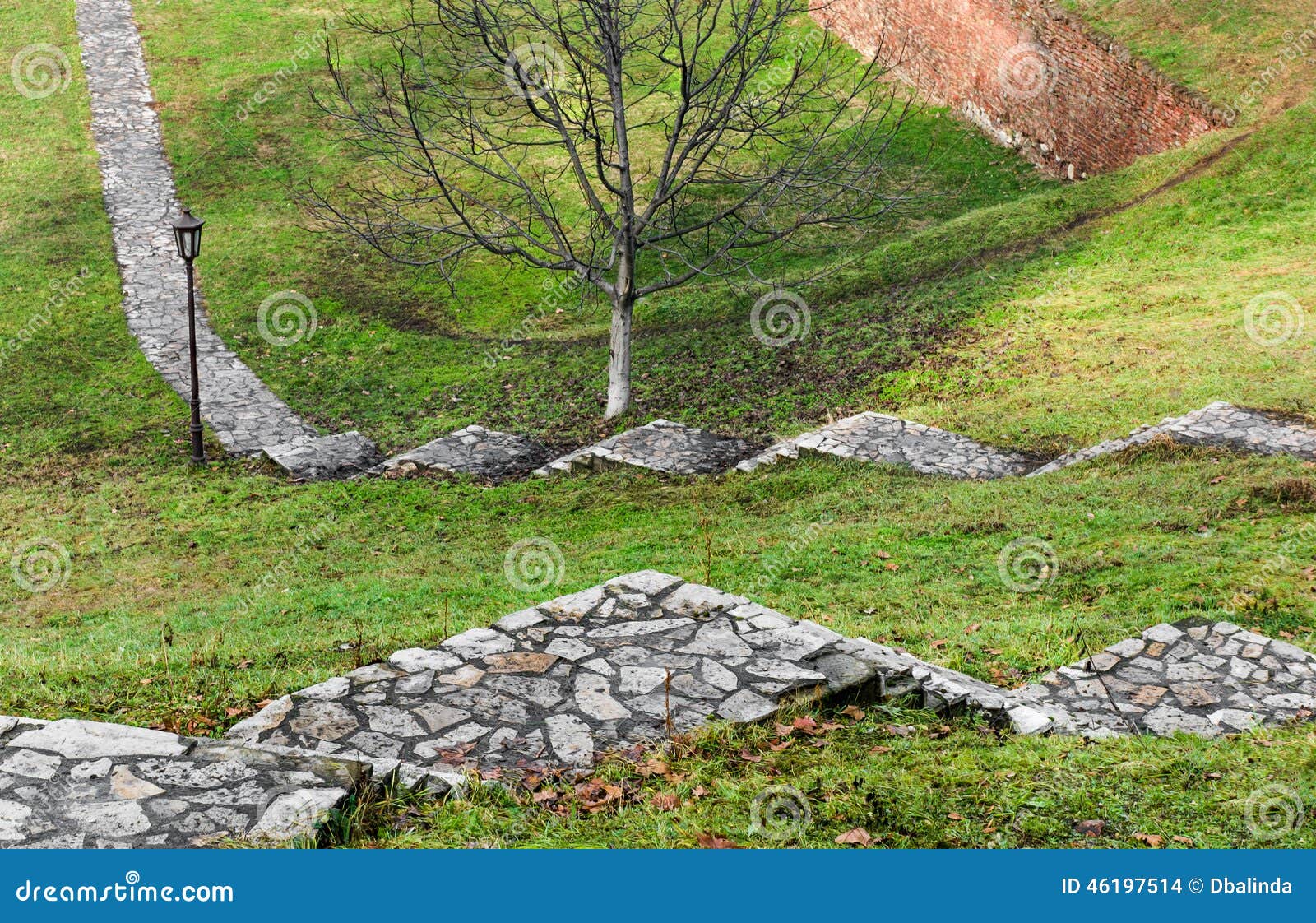 Stone pathway stock photo. Image of curve, hill, autumn - 46197514