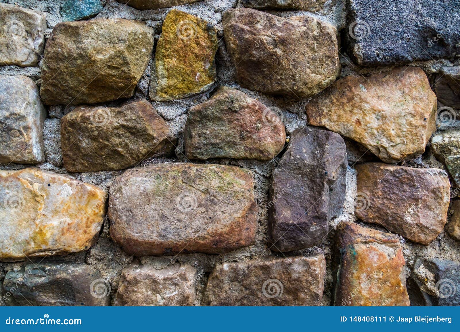 Stone Pattern In Different Sizes And Colors, Wall Made Of Quarry Rocks ...