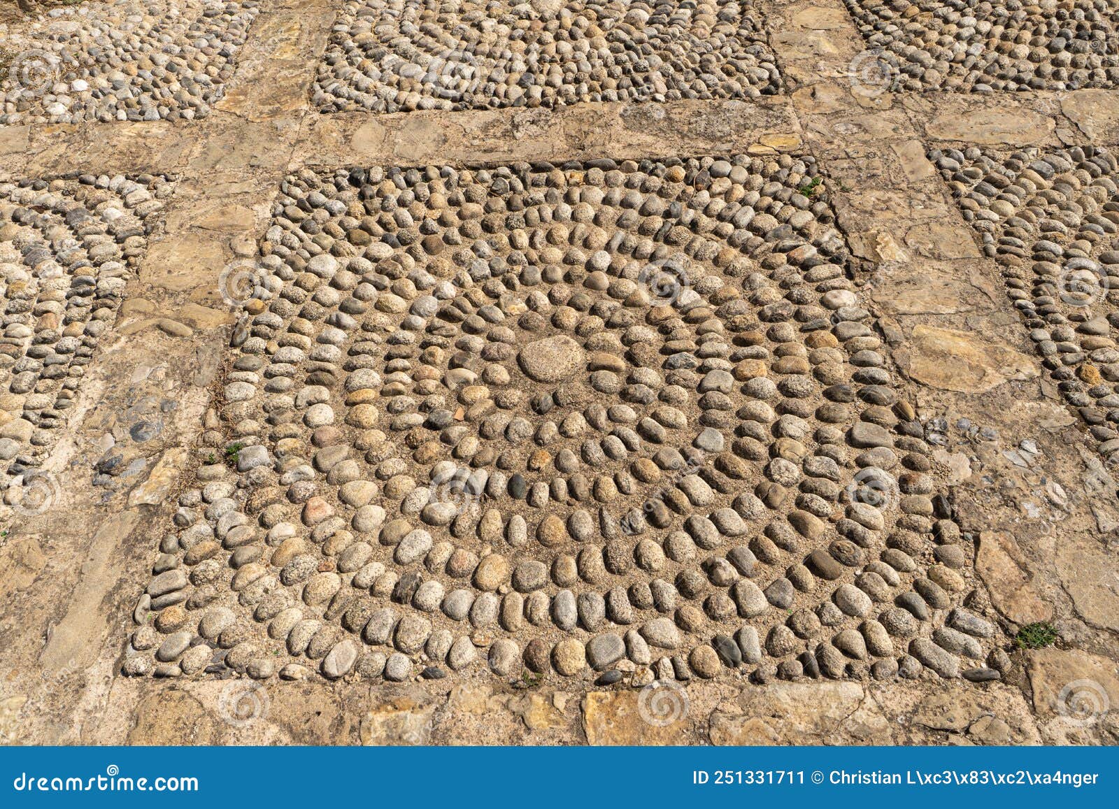 A Stone Pattern on a Village Square in Italy Stock Image - Image of ...