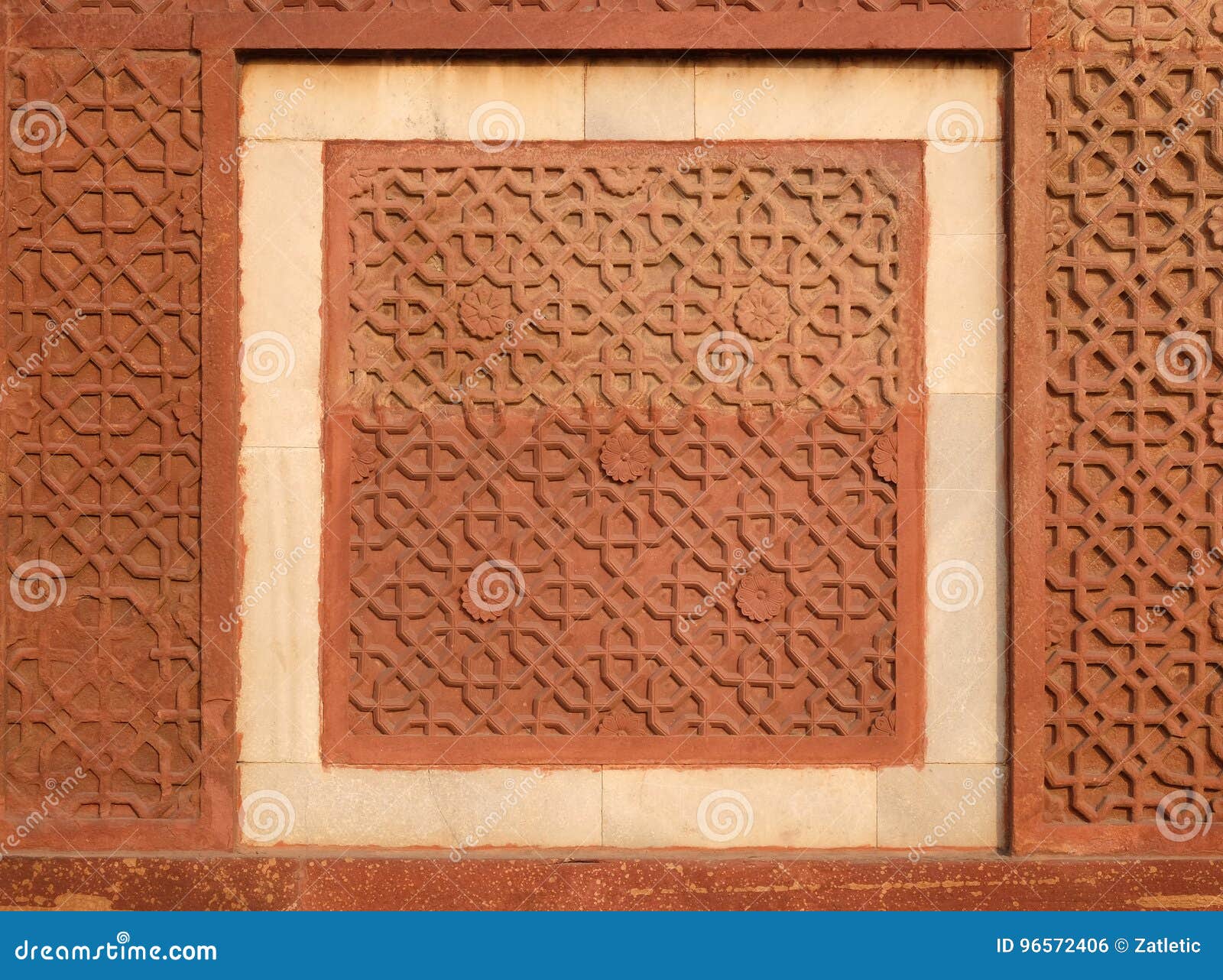 Stone Pattern on a Wall in Red Fort, Agra Stock Photo - Image of asia ...