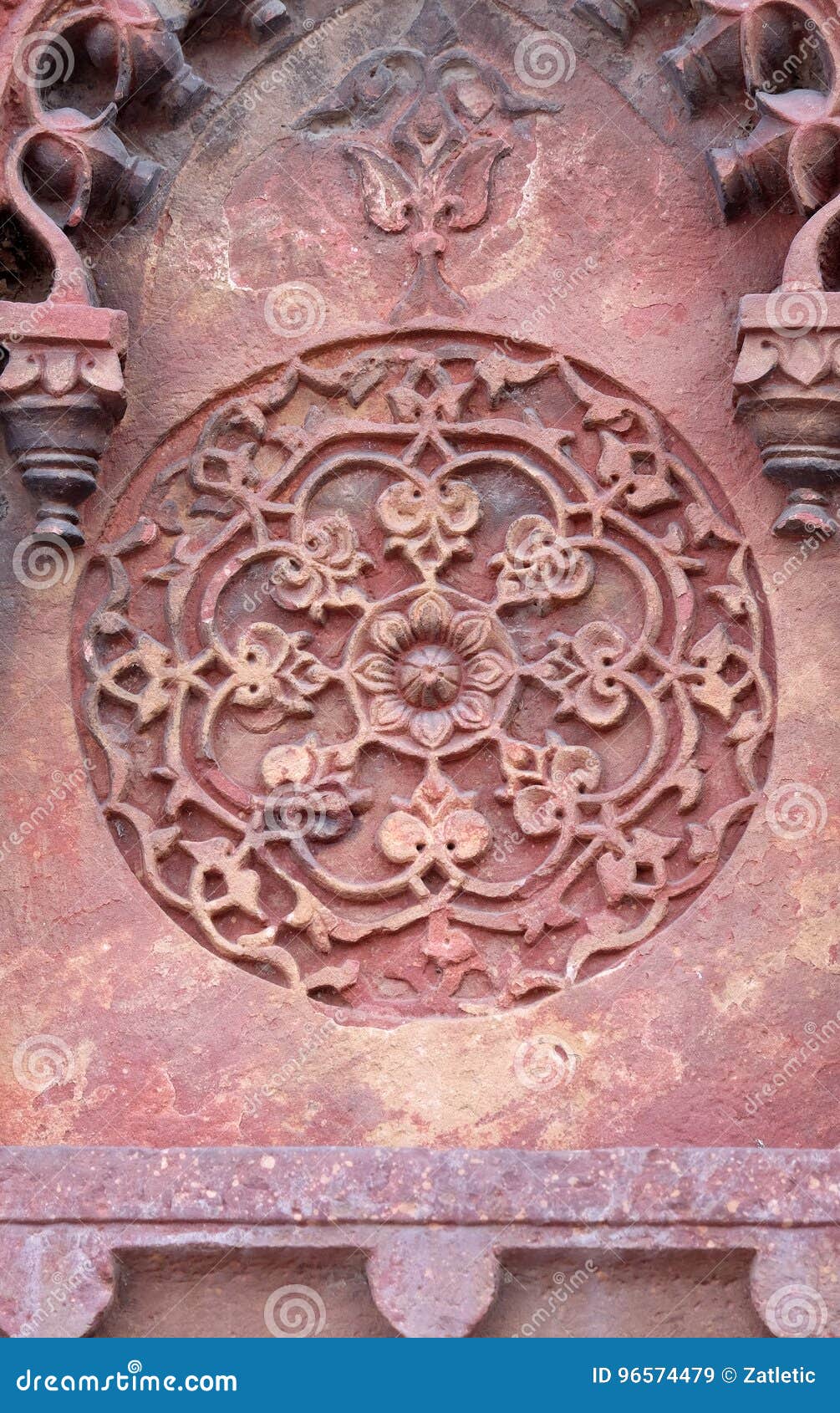 Stone Pattern on a Wall in Red Fort, Agra Stock Image - Image of asia ...
