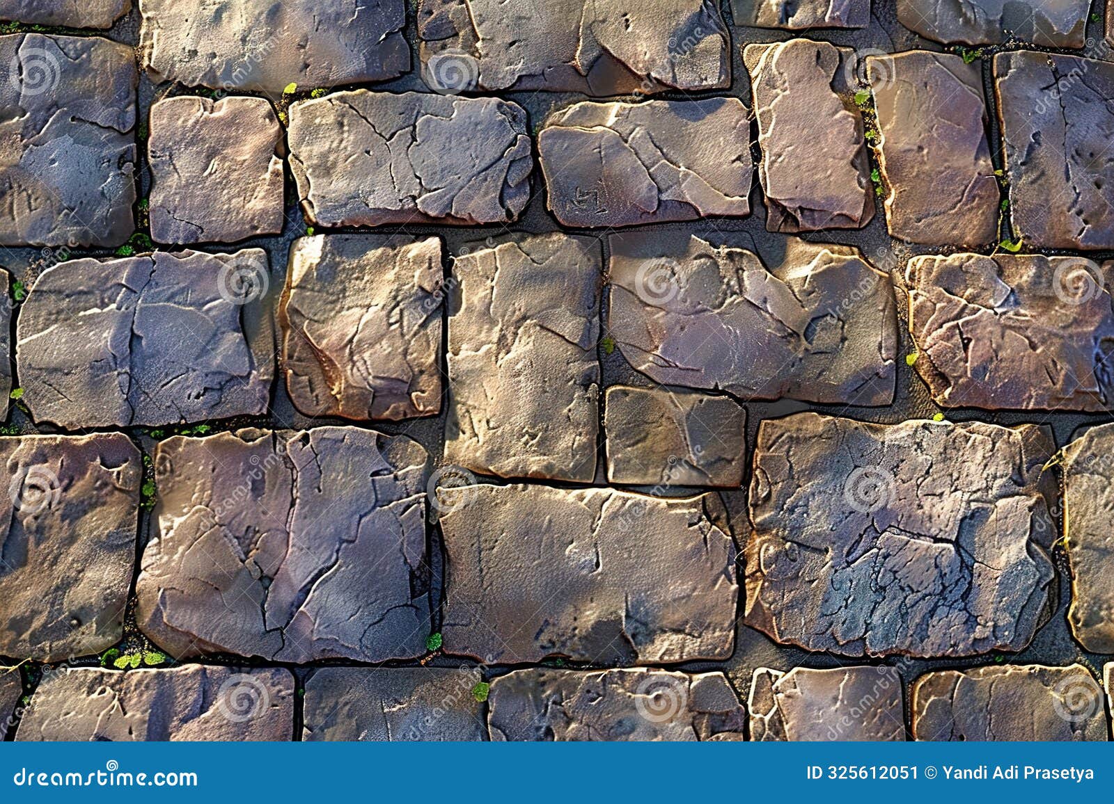 Stone Paved Block Floor Texture Background with Generative AI Stock ...
