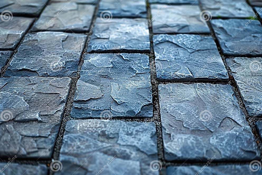 Stone Paved Block Floor Texture Background with Generative AI Stock ...