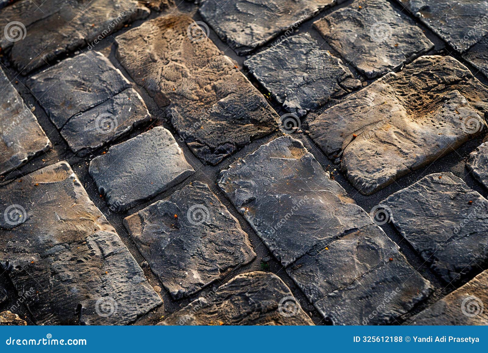 Stone Paved Block Floor Texture Background with Generative AI Stock ...