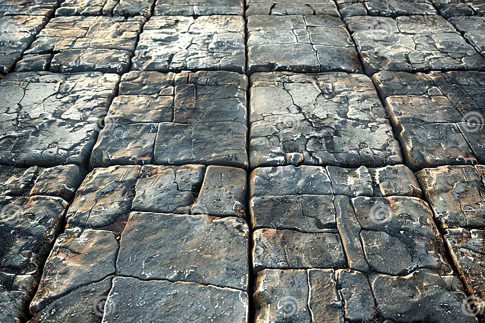 Stone Paved Block Floor Texture Background with Generative AI Stock ...