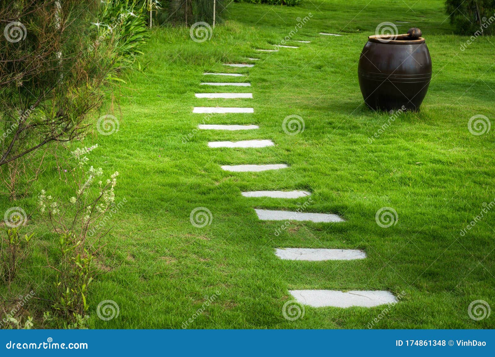 Stone Paved Path To the Villa at Tropical Resort Stock Photo - Image of ...