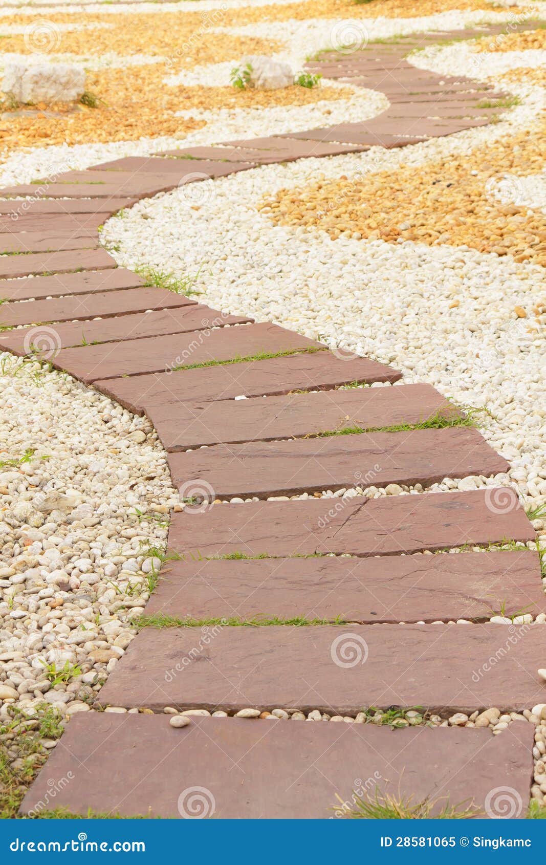 Stone Paved Roads in the Park Stock Image - Image of natural, channel ...