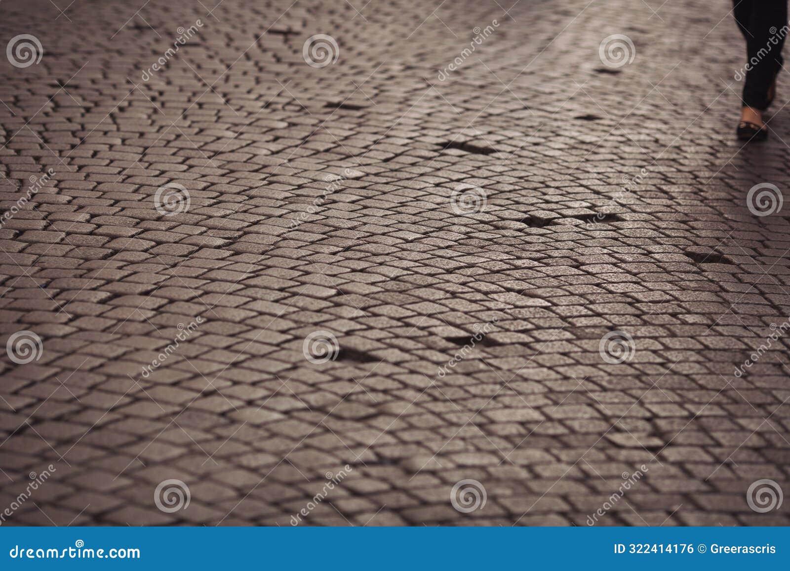 Stone Paved Square . Streets Paved with Cobblestones. Broken Brick ...