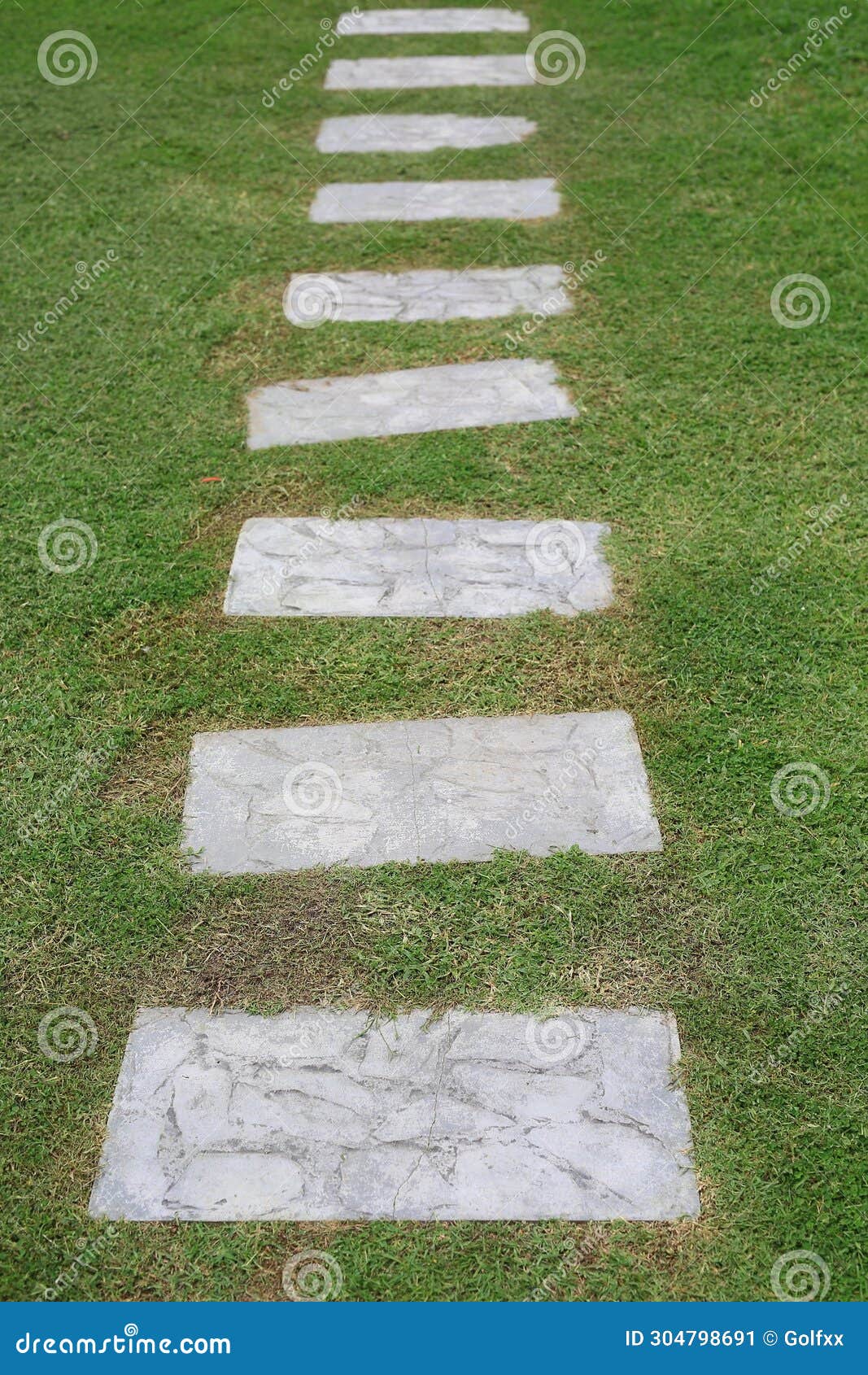 Stone Pavement Against Green Grass at Home Garden Stock Image - Image ...
