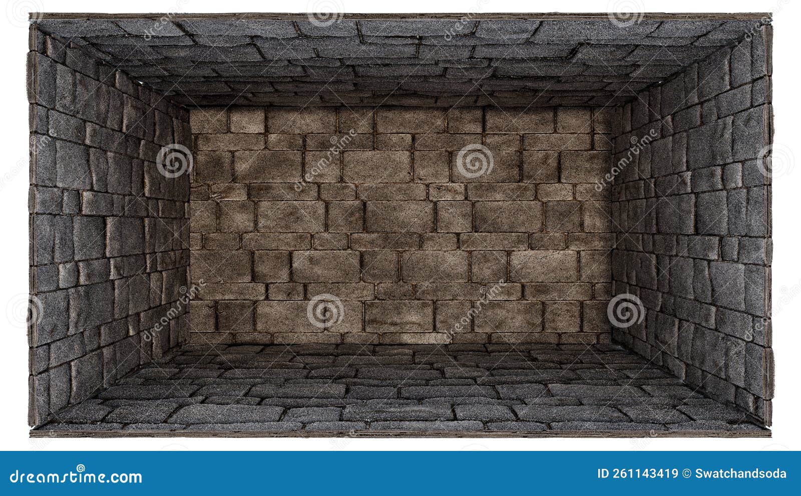 Stone Pavement Block Pattern 3D Rendered Box Cave with Clipping Path ...