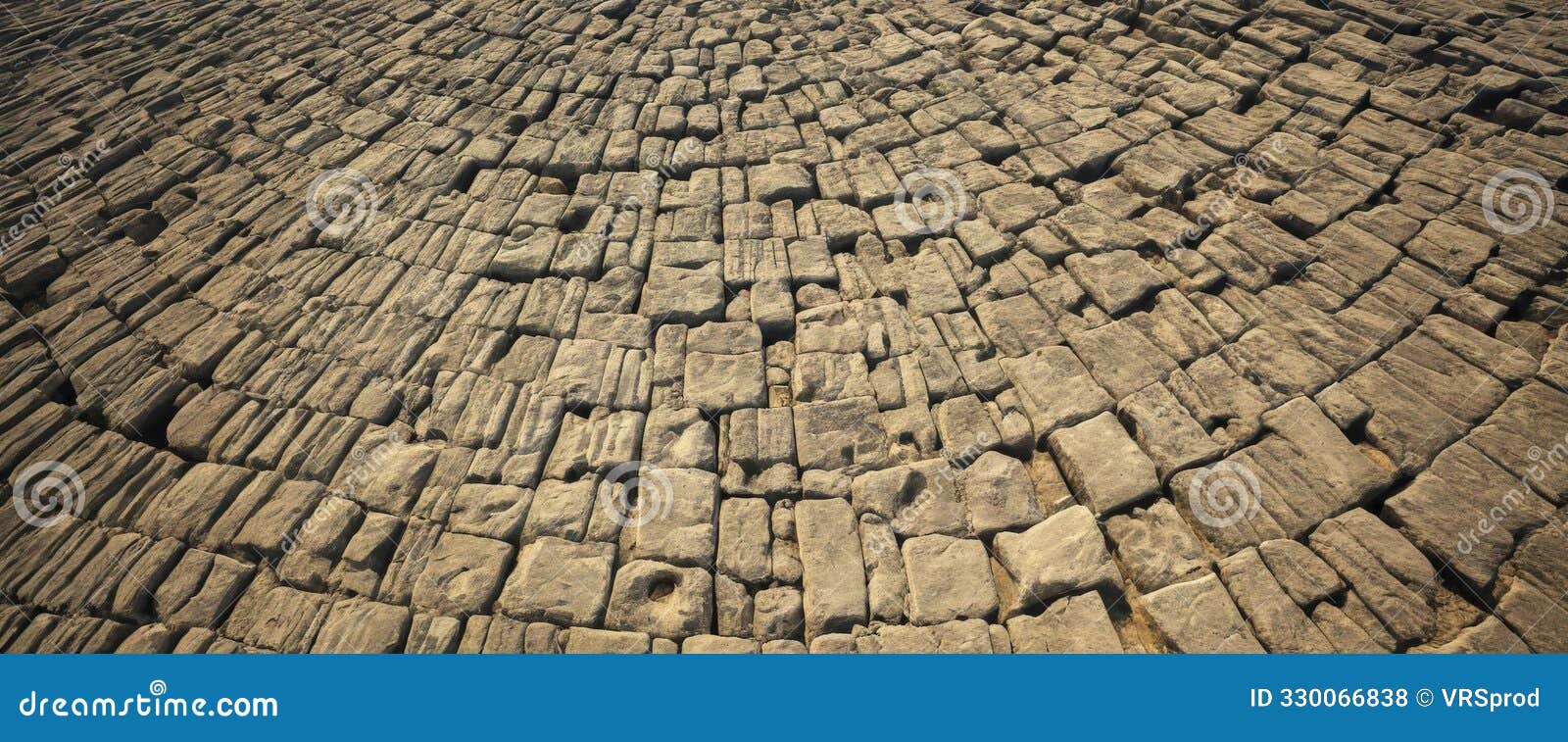 Stone Pavement with Circular Pattern in Natural Light Stock Photo ...