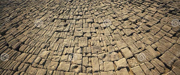 Stone Pavement with Circular Pattern in Natural Light Stock Photo ...