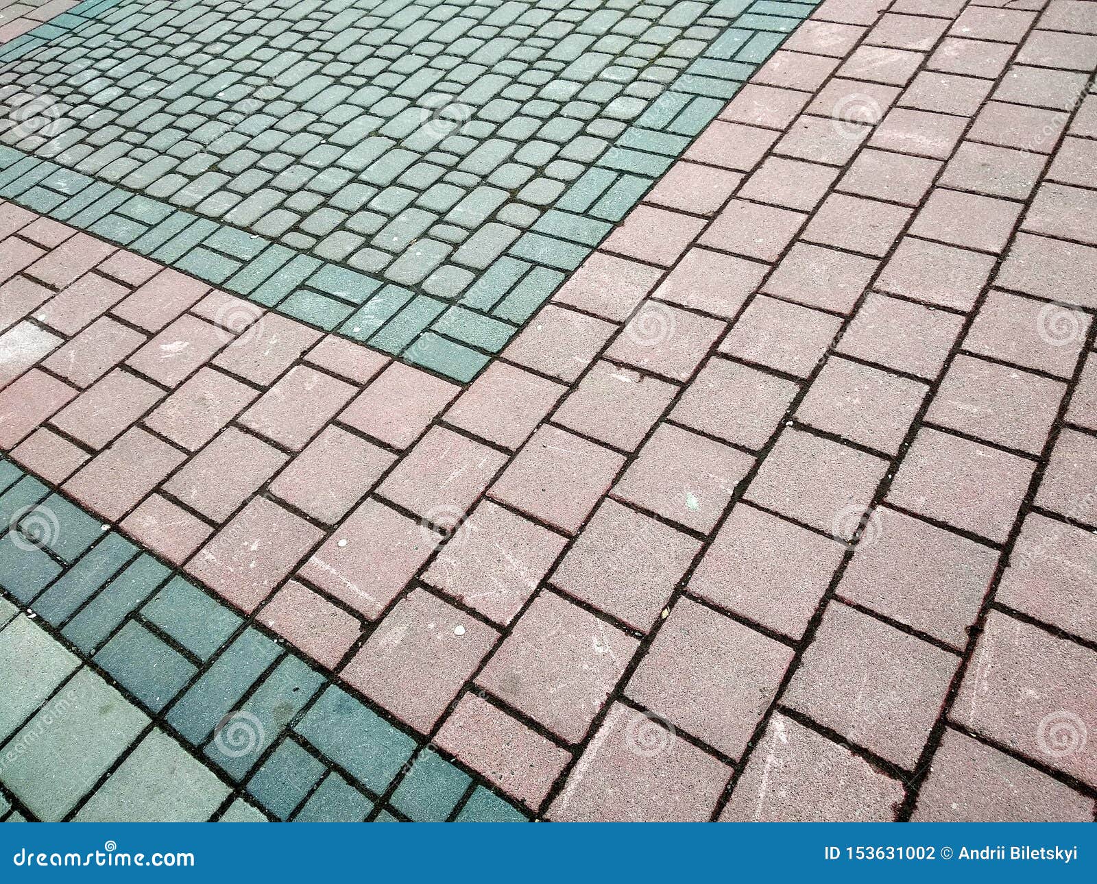 Stone Pavement in Perspective. Granite Cobblestone Pavement Tiles Stock ...