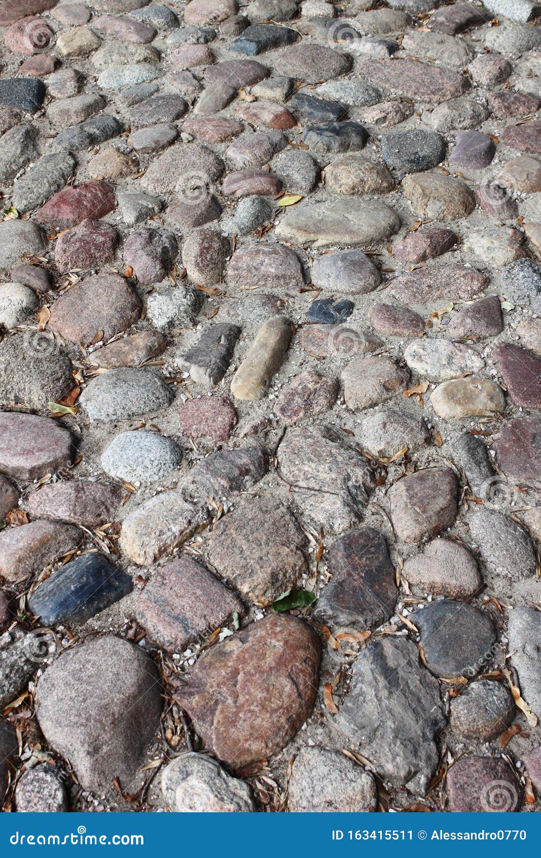 Stone Pavement with River Pebble Gravel Stock Image - Image of road ...