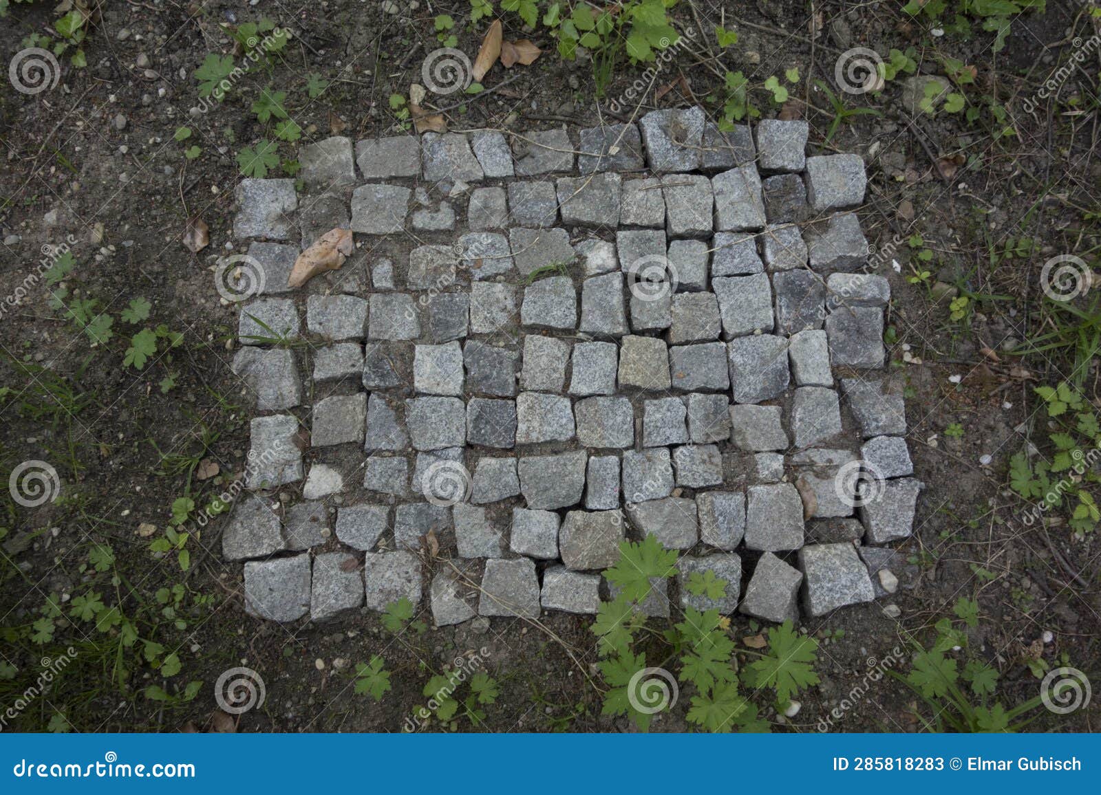 Stone Paving in Road Construction Stock Image - Image of paving, work ...
