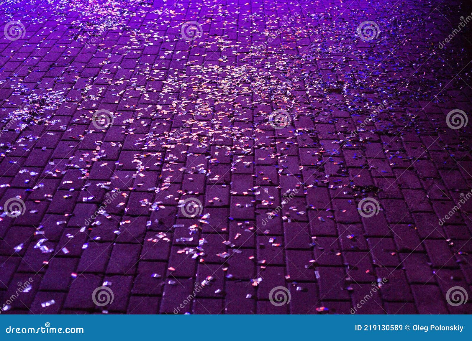Scattered Confetti on the Square of Stones. Stock Image - Image of ...
