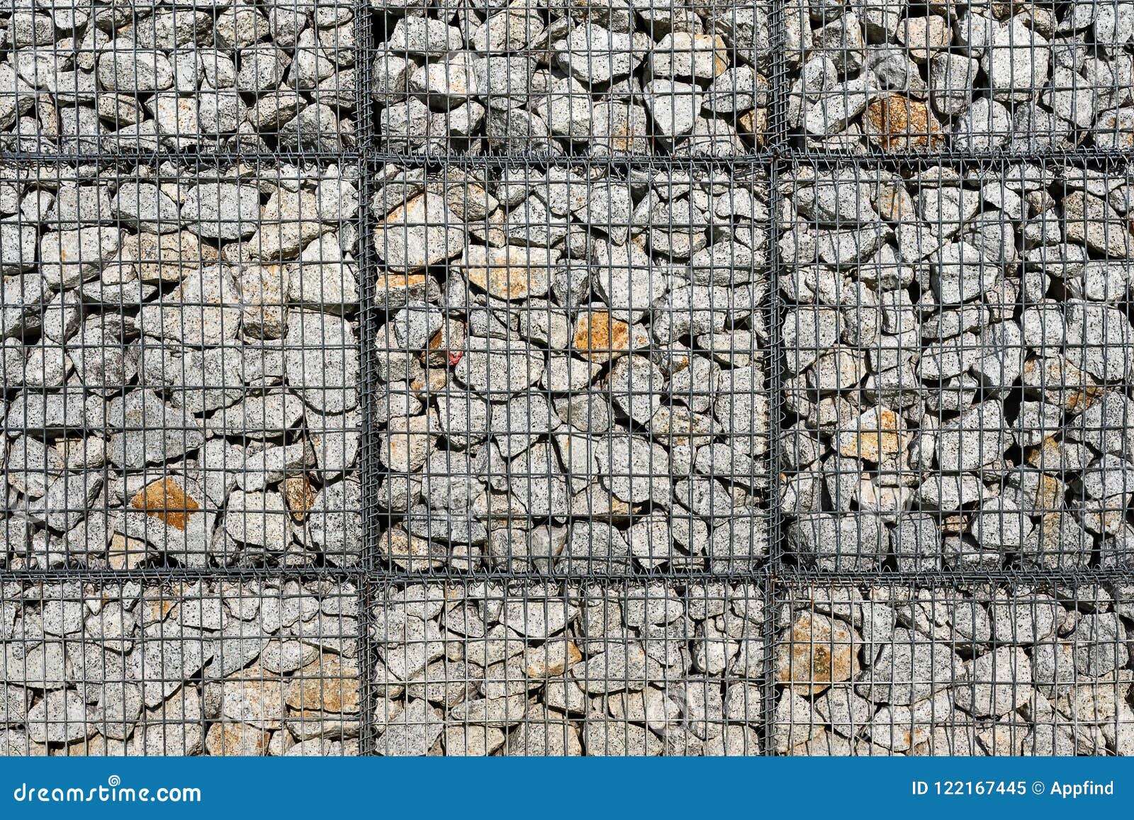 Stone and Pebbles in Wire Mesh Wall. Stock Image - Image of gabion ...