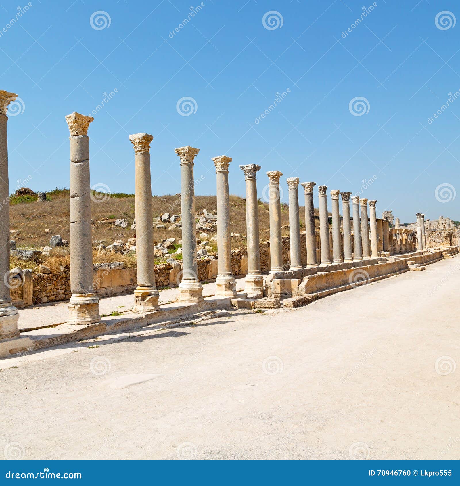 Stone in Perge Old Construction Asia Turkey the Column and Stock Photo ...