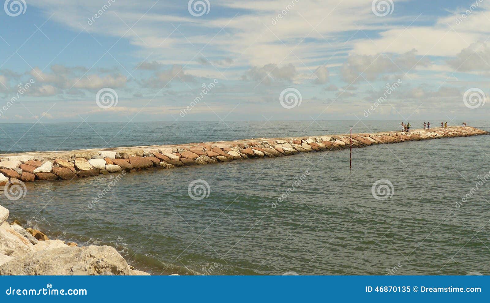 Stone pier stock image. Image of dock, clouds, wharf - 46870135