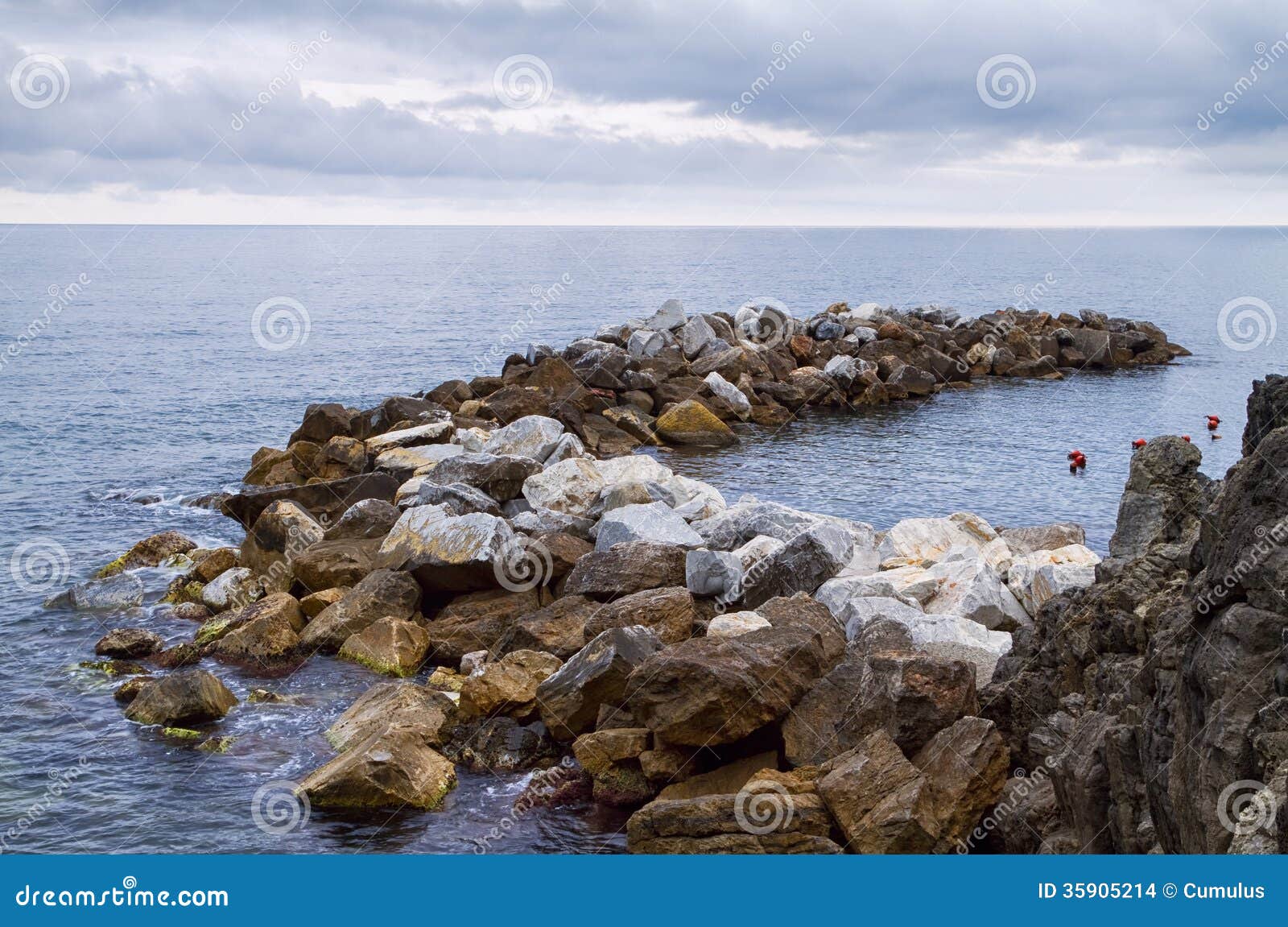 Stone pier. stock photo. Image of wavebreaker, harbour - 35905214