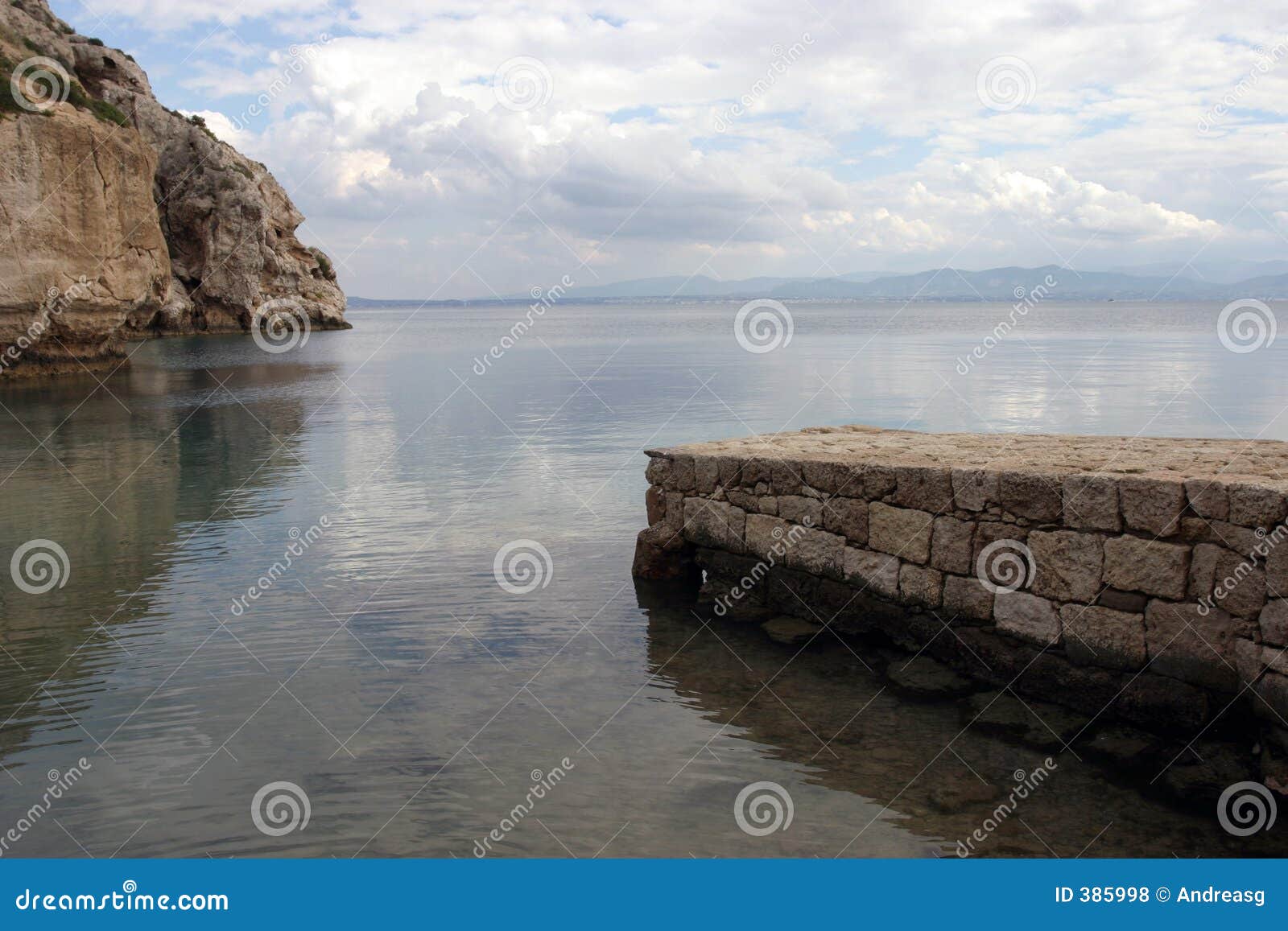 Stone Pier and Rocks on Sea Stock Photo - Image of detail, history: 385998