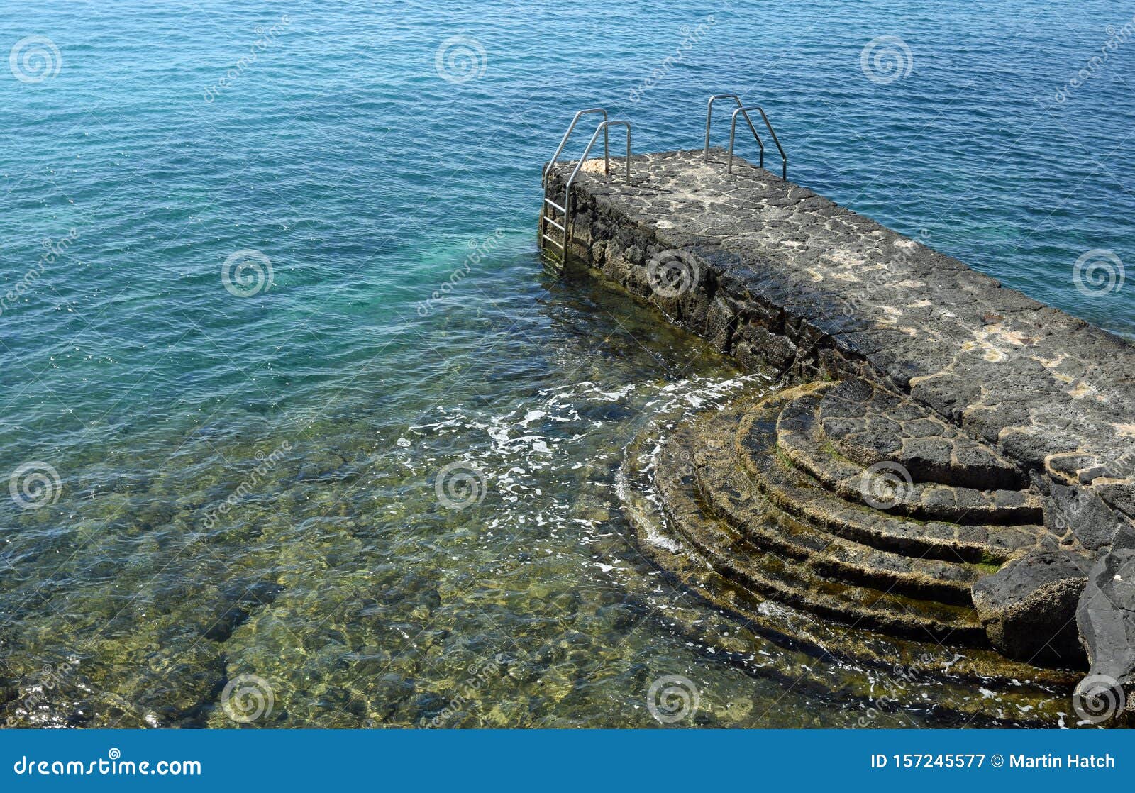 Stone Pier with Steps into Sea Stock Image - Image of europe, nature ...