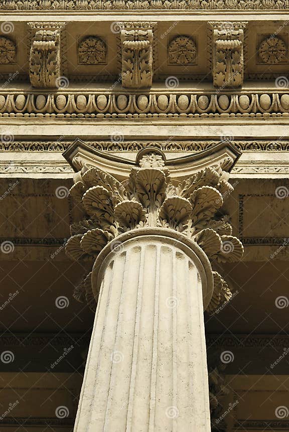 Stone Pilaster stock image. Image of yellow, detail, floral - 25864331