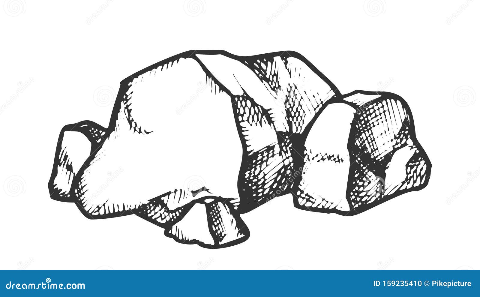 Stone Pile Cobblestone Boulder Monochrome Vector Stock Vector ...