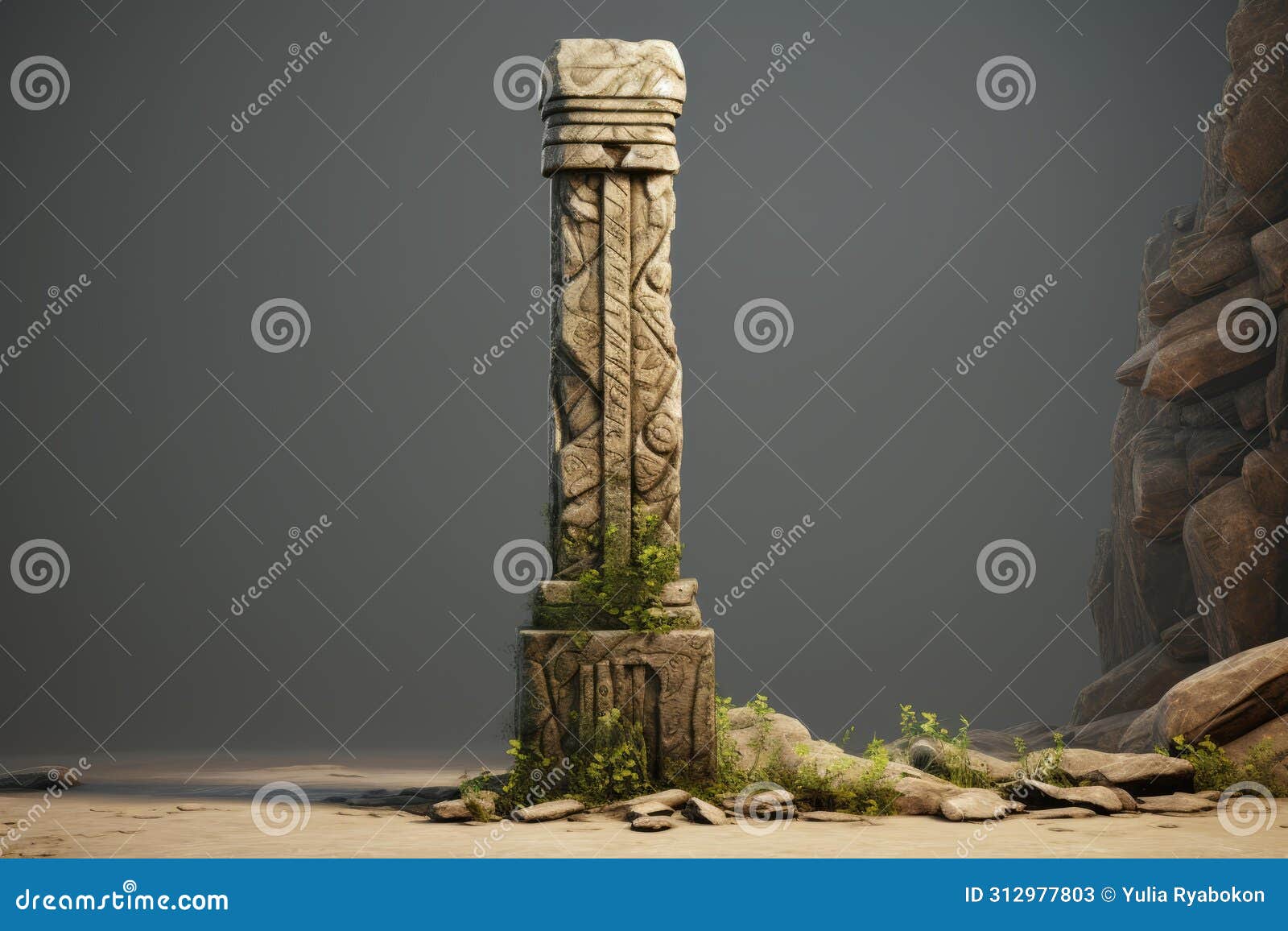 Stone Pillar Middle Eastern. Generate Ai Stock Image - Image of arch ...