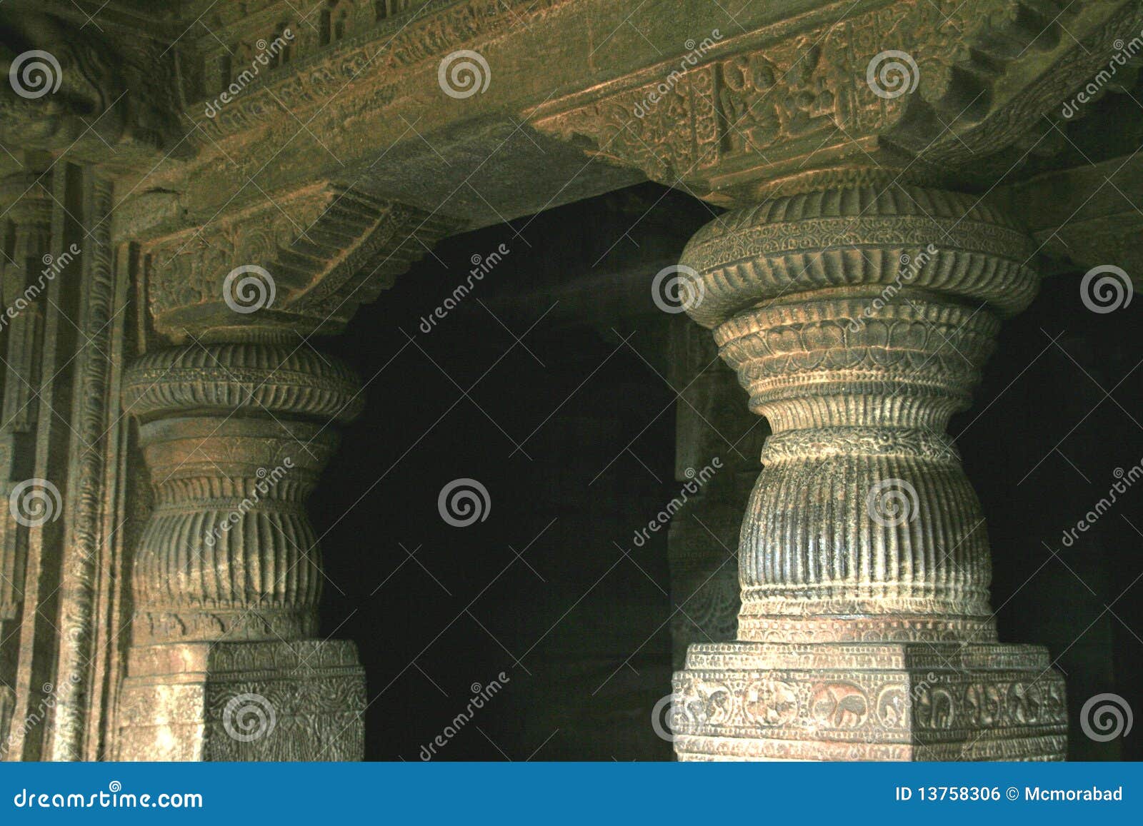 Stone Pillars stock photo. Image of engrave, india, archaeological ...