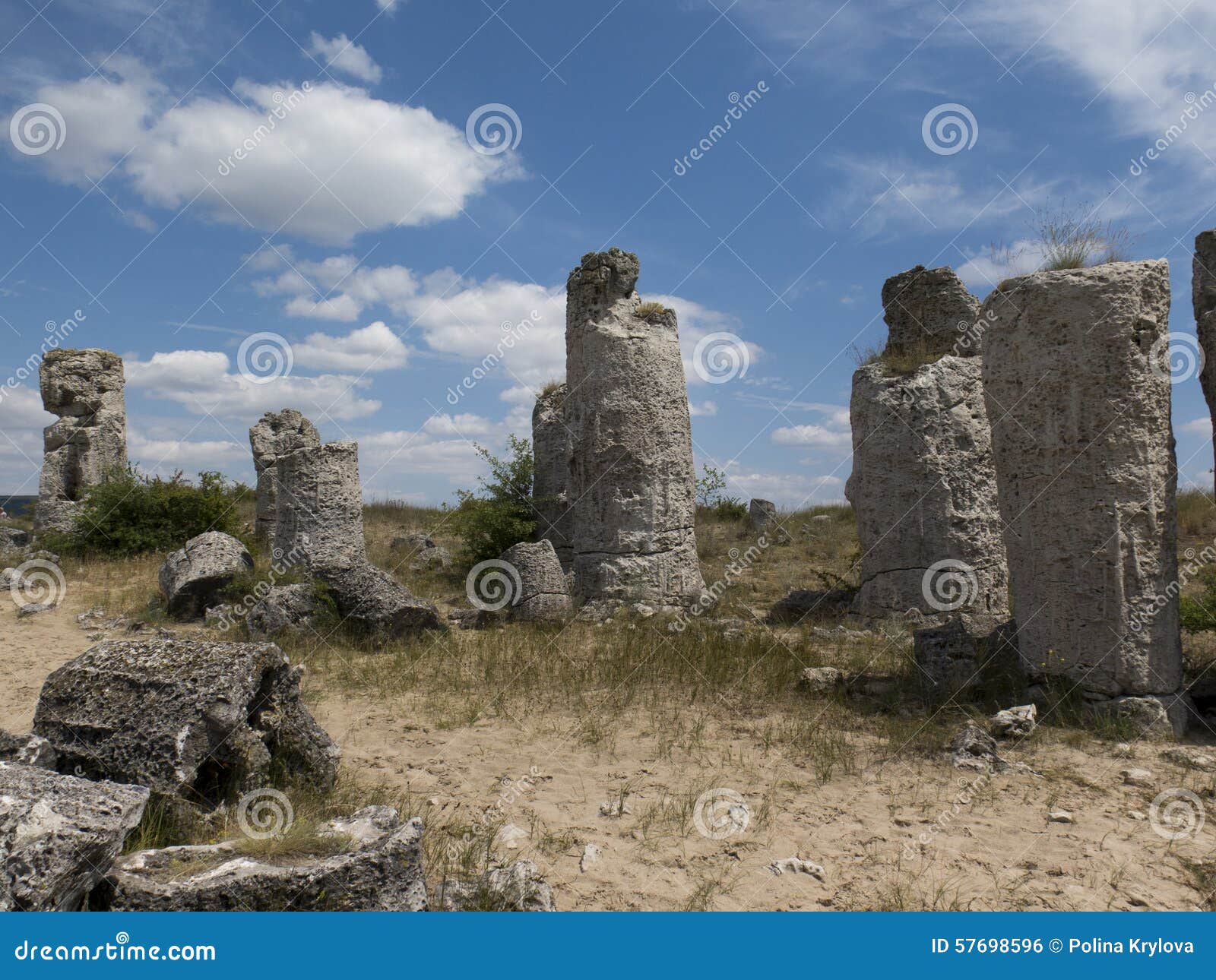 Stone Pillars on the Background of Blue Sky, an Ancient Geologic Stock ...