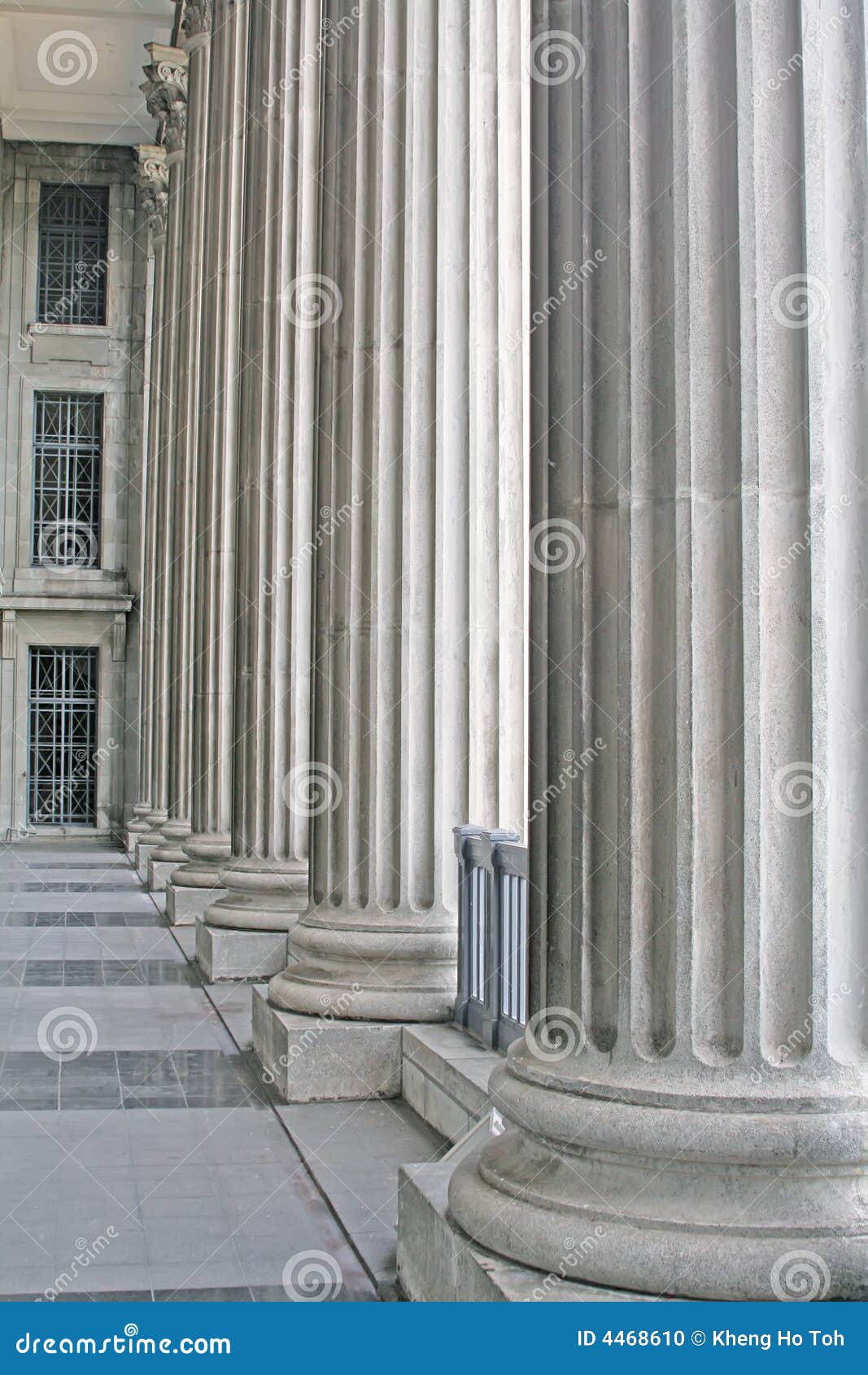Stone Pillars Outside a Court Stock Photo - Image of museum, cement ...