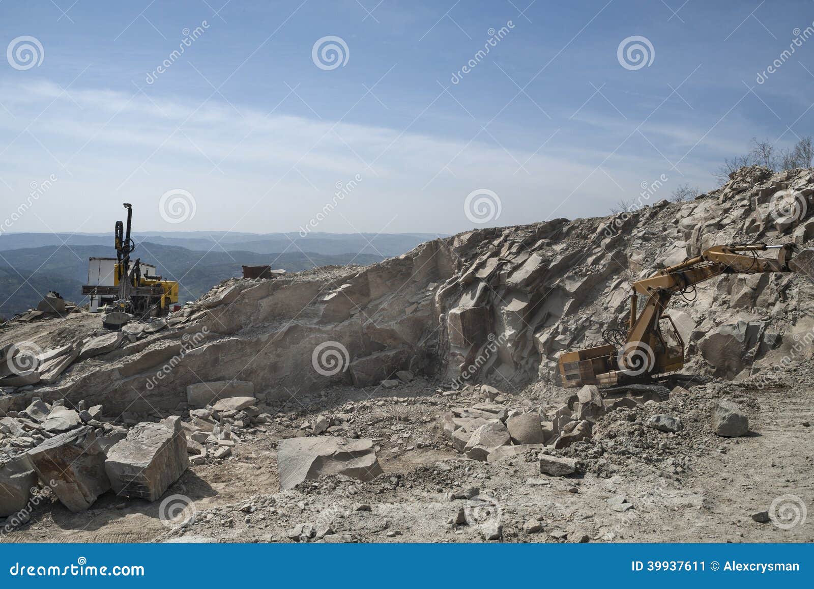 Stone pit - Quarry stock image. Image of mining, machines - 39937611