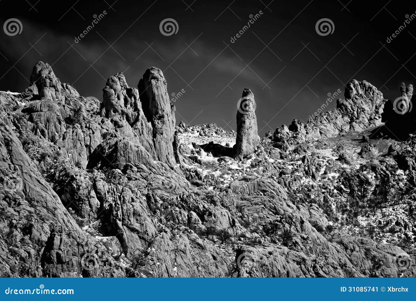 Stone Planet Surface Black and White Stock Image - Image of national ...