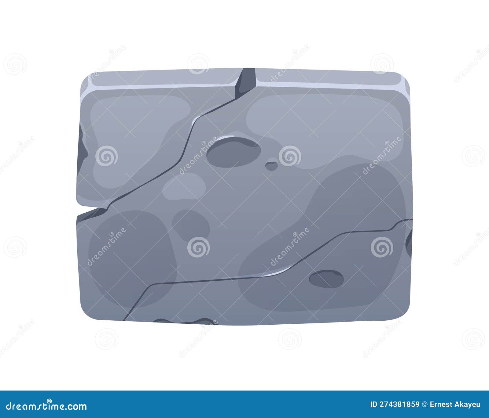 Stone Plate, Game Element. Metal Plaque Stock Illustration ...