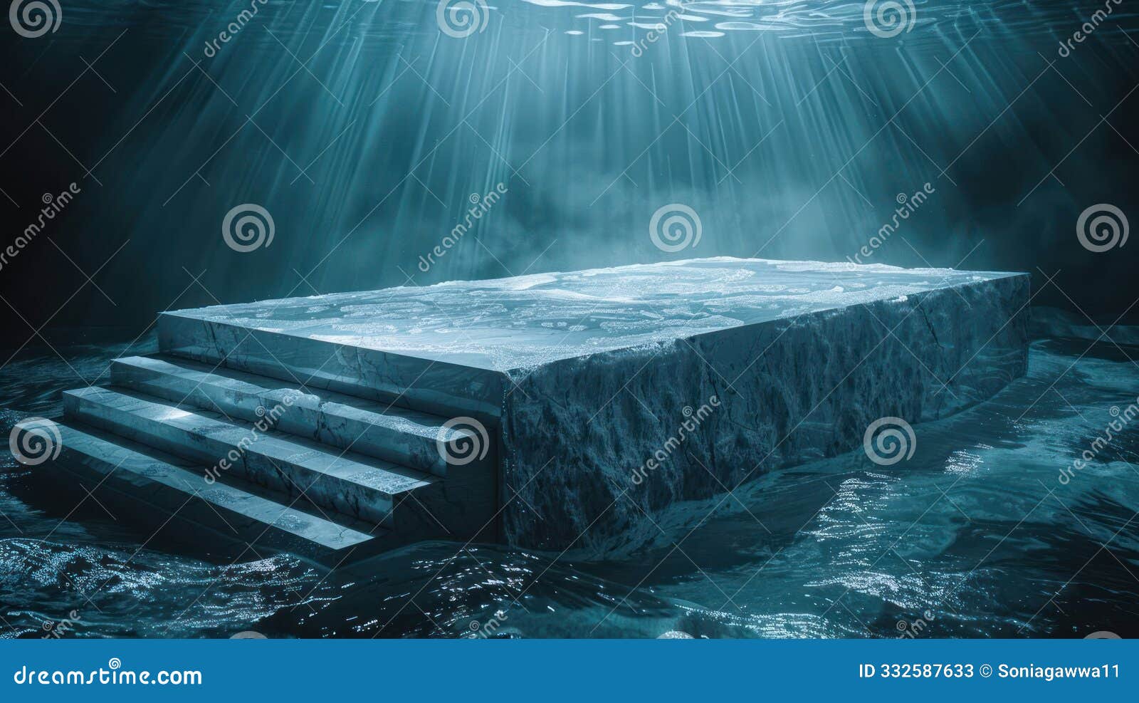 Submerged Stone Structure In Clear Blue Water Stock Photo ...