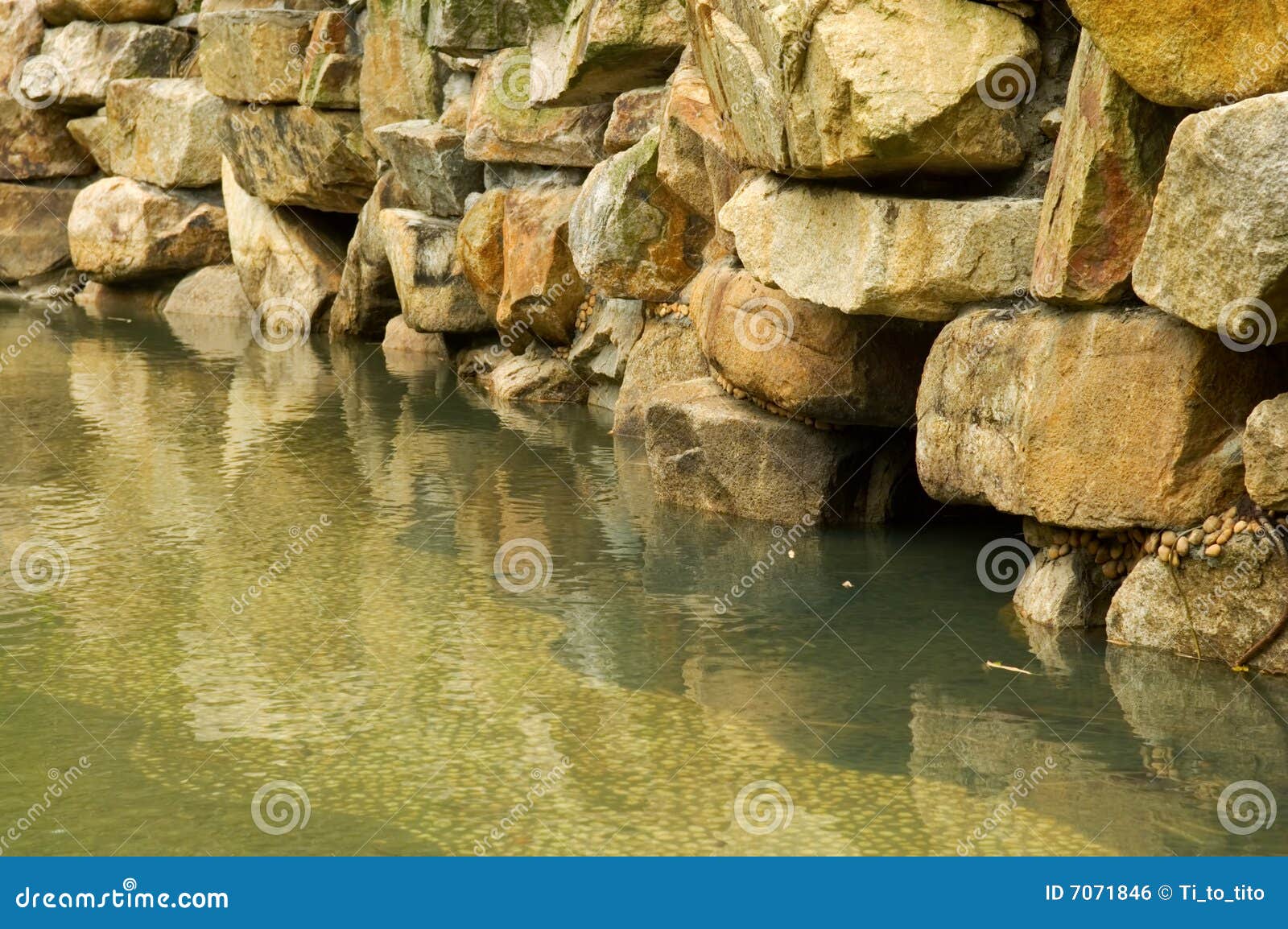 Stone pond stock photo. Image of waterfall, stack, garden - 7071846
