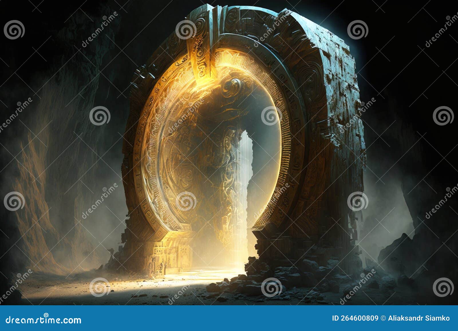 Stone Portal To Another Dimension Stock Illustration - Illustration of ...