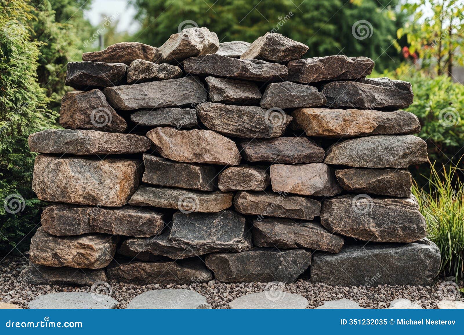 Stone Pyramid Adding Visual Interest and Texture To a Garden Landscape ...