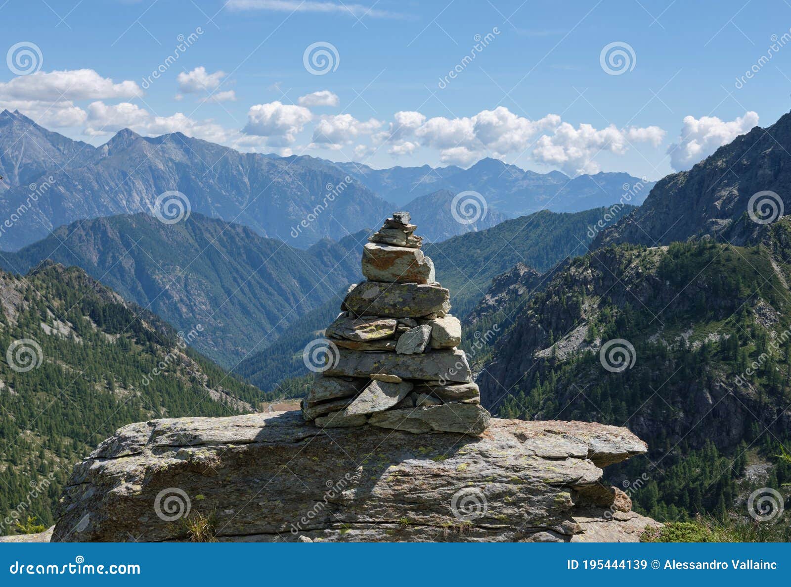 Stone Pyramid Along the Mountain Path - Hope Concept Stock Image ...