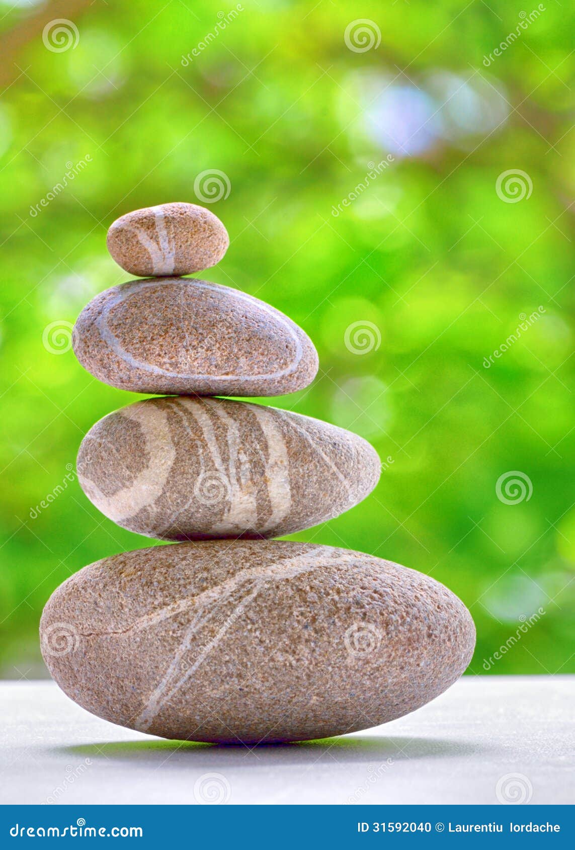 Stone Pyramid Over Natural Background Stock Photo - Image of pebbles ...